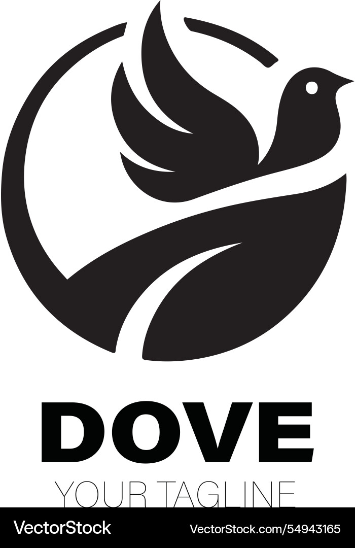 Dove logo design brand Royalty Free Vector Image