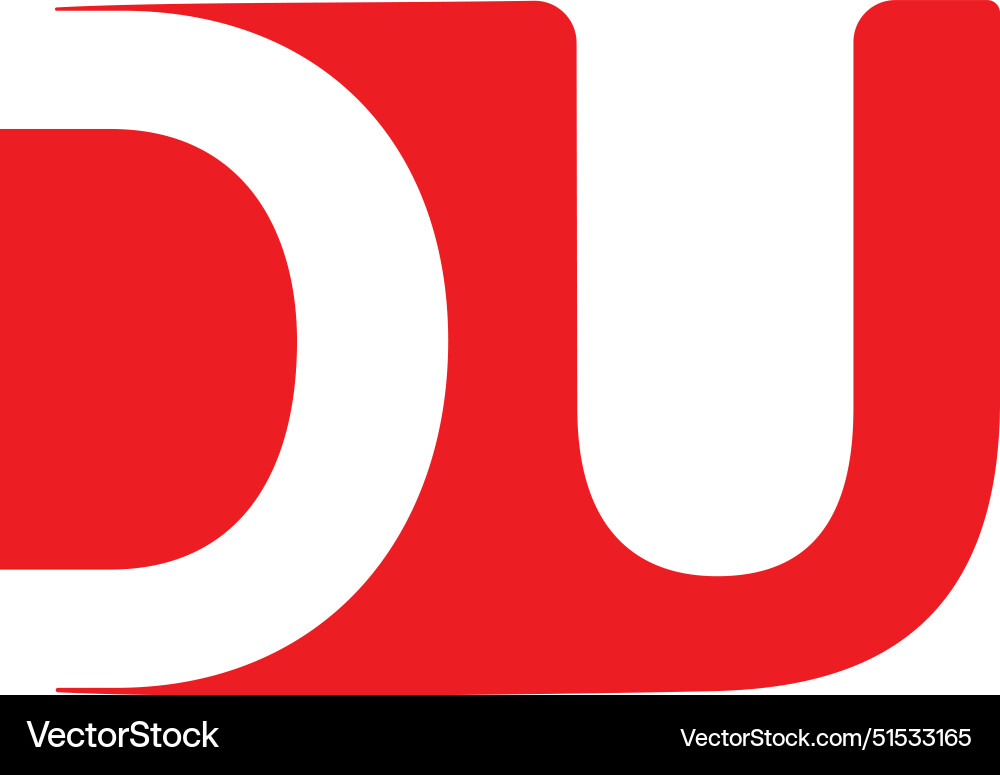 Du letters logo design ud icon Royalty Free Vector Image