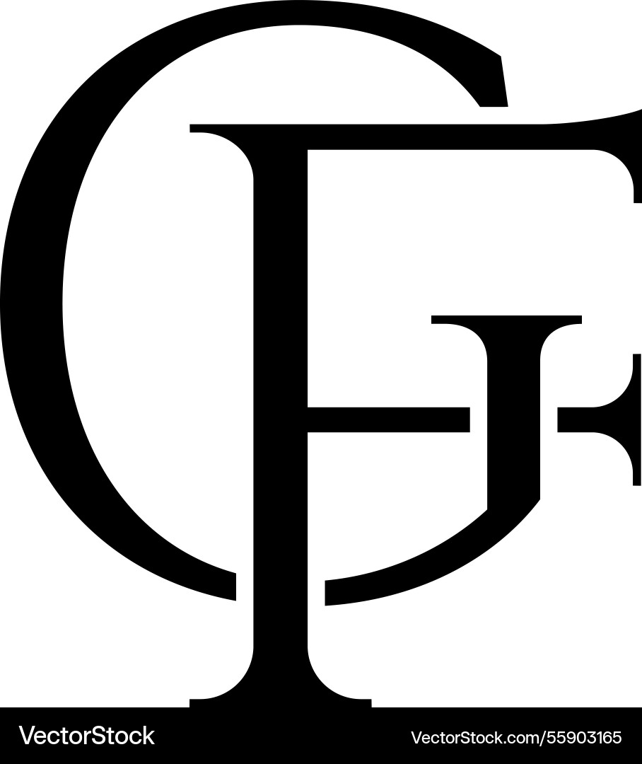 Gf clothing logo Royalty Free Vector Image - VectorStock