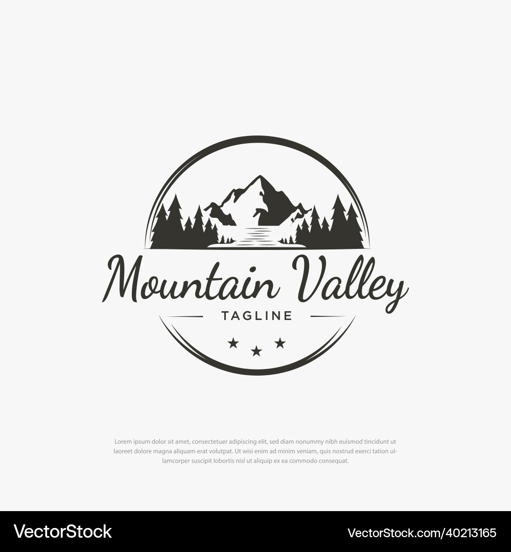 Mountain Circle Logo - Nature & Vintage – Free Vector | VectorStock