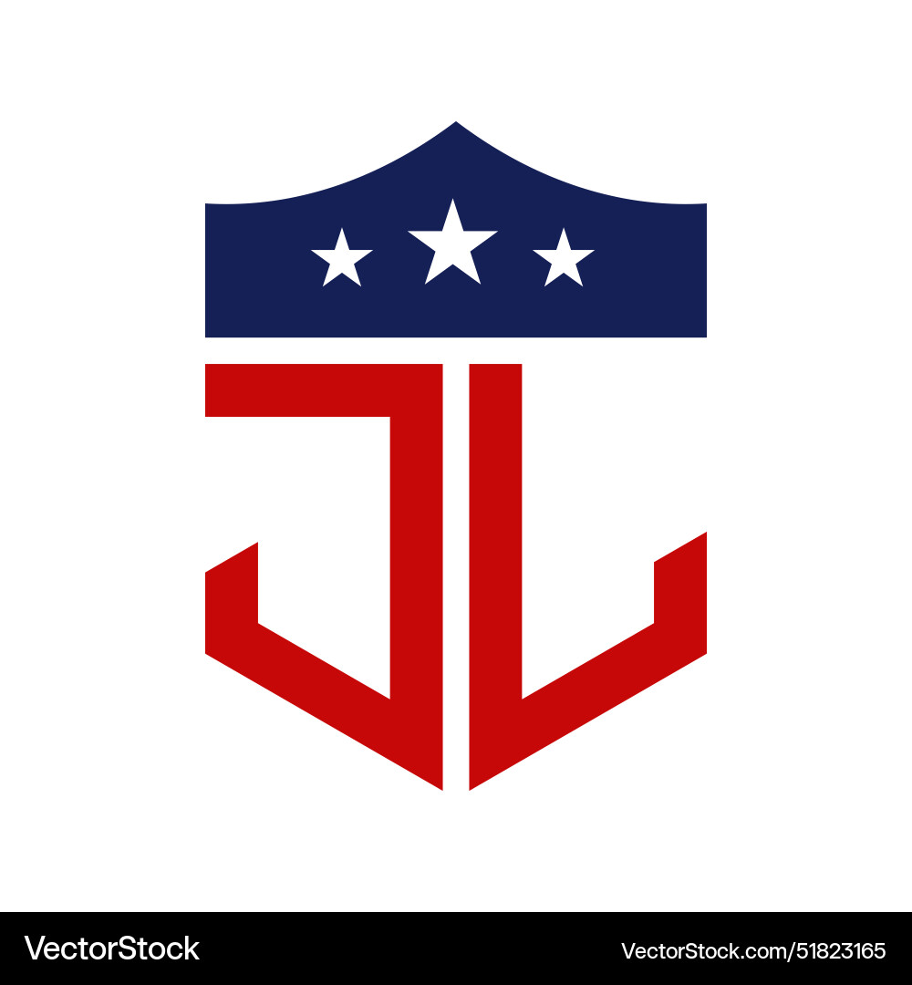Patriotic jl logo design letter Royalty Free Vector Image