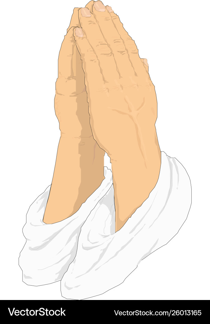 Praying hands icon on flat style Royalty Free Vector Image