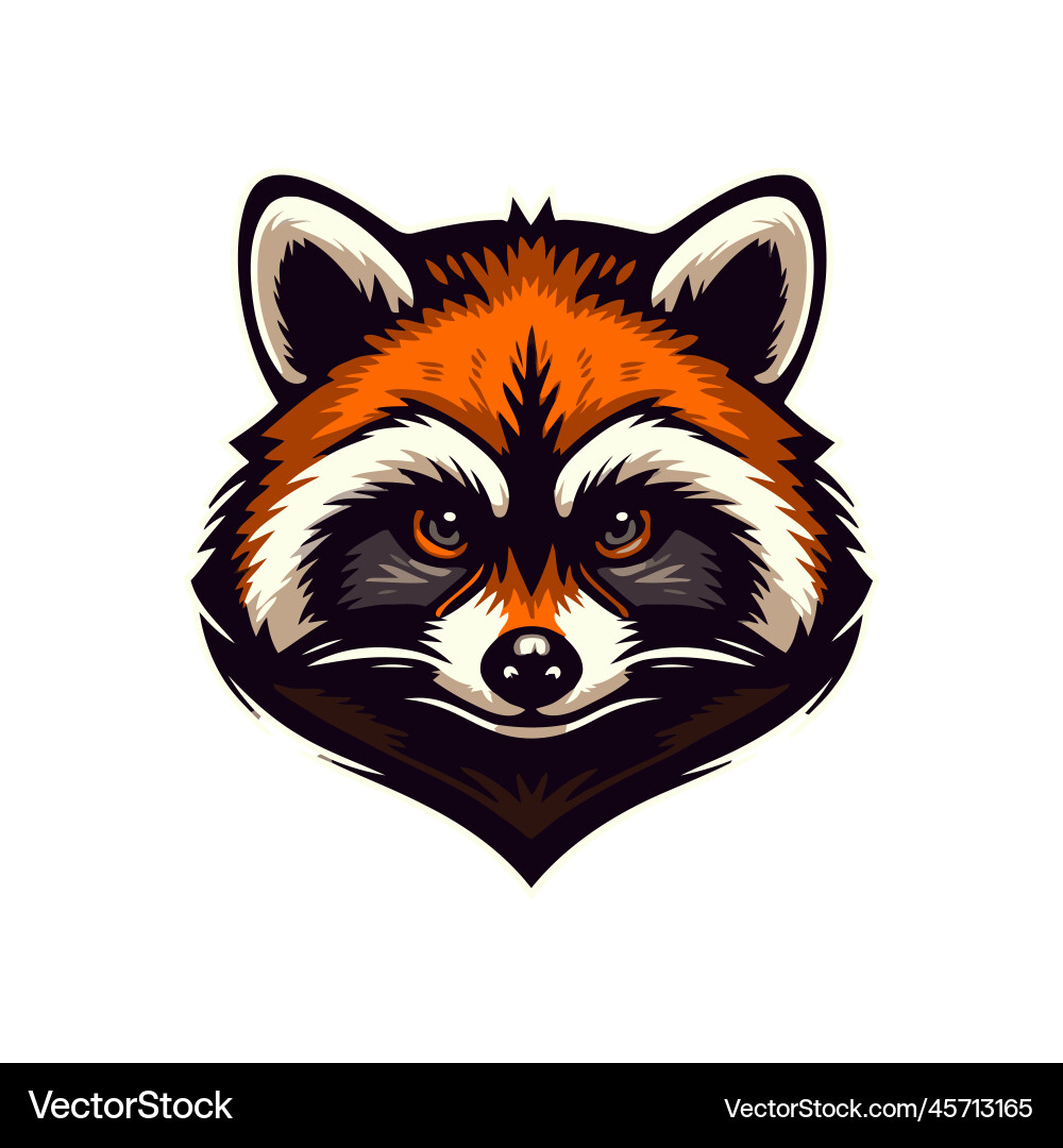 Raccoon logo design in flat color template Vector Image