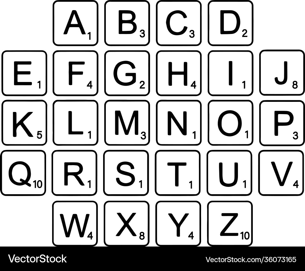 Scrabble Letter Tiles Royalty Free Vector Image