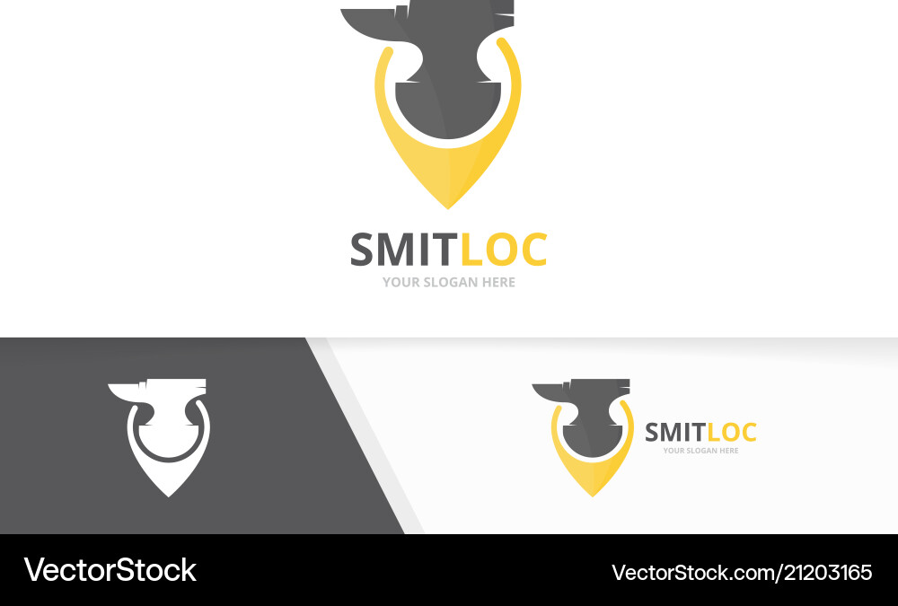 Smith and map pointer logo combination Royalty Free Vector