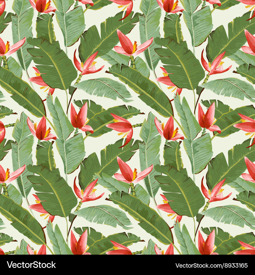 Tropical Palm Leaf Pattern Royalty Free Vector Image