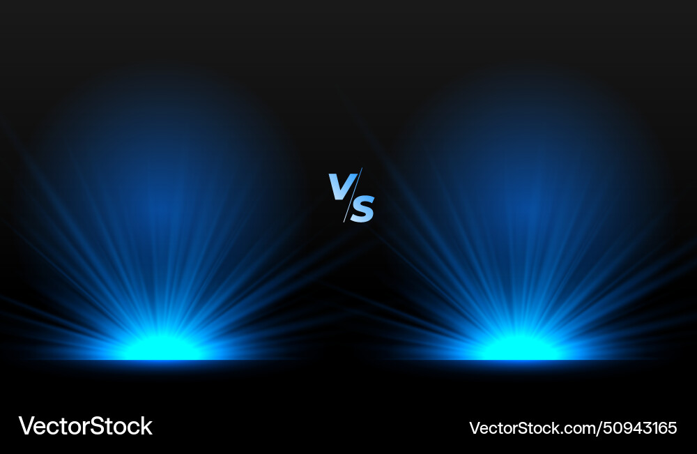 Versus vs competitive screen banner with glowing Vector Image