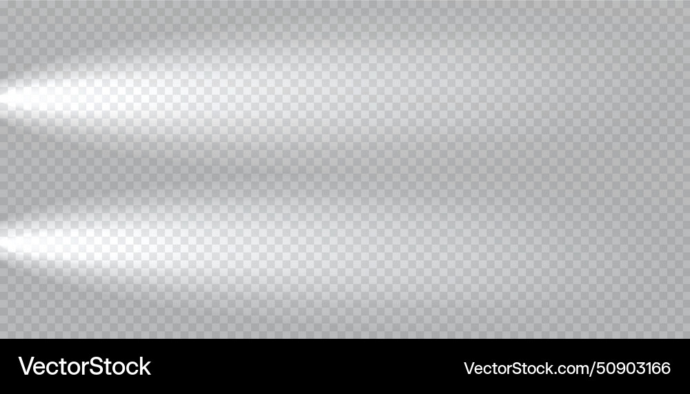 Bright car light on a transparent background Vector Image
