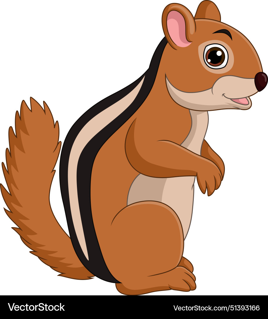 Cartoon happy chipmunk isolated Royalty Free Vector Image