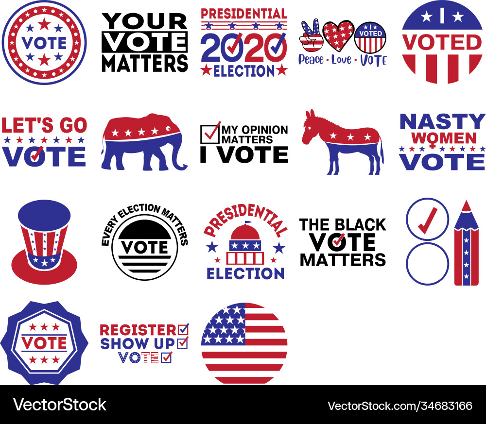 Collection election phrases slogans or quotes Vector Image