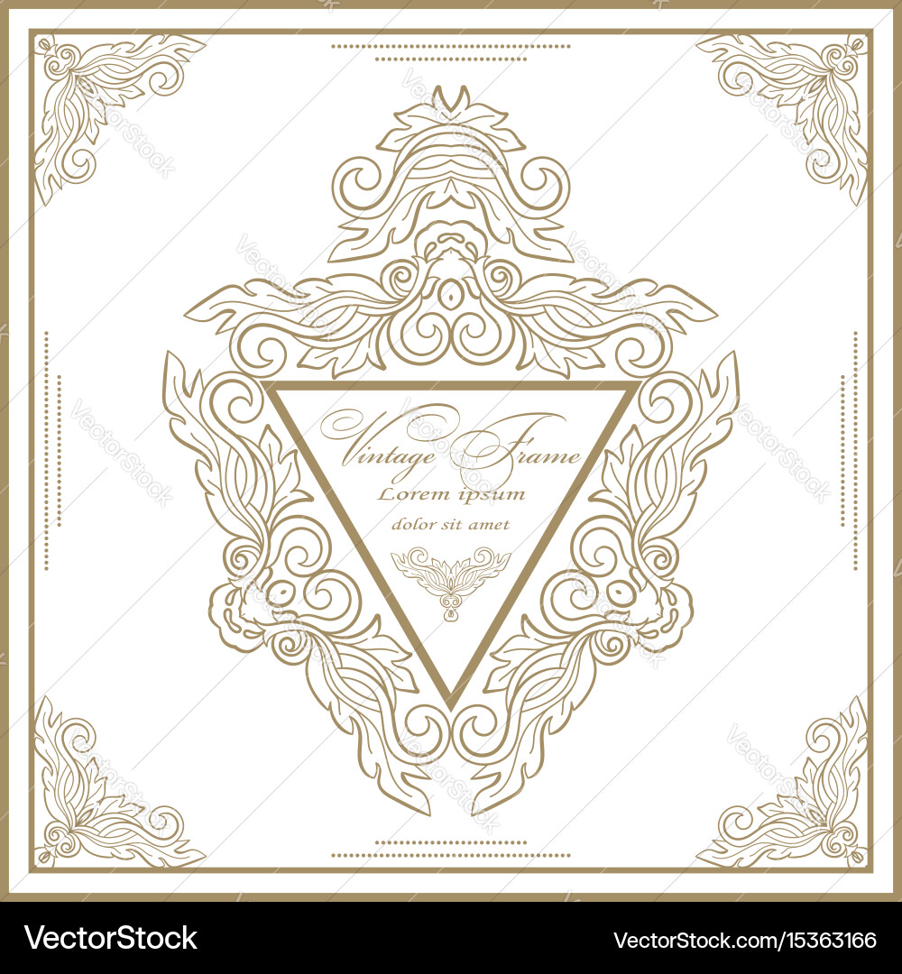 Elegant Vintage Frame Card Royalty Free Vector Image
