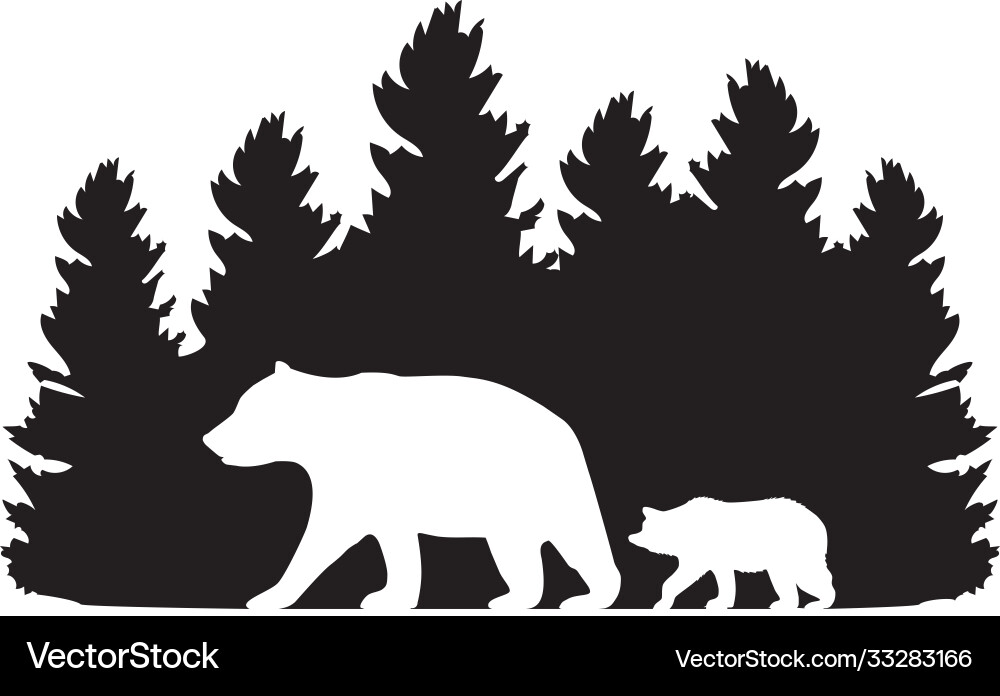 Forest with bears Royalty Free Vector Image - VectorStock