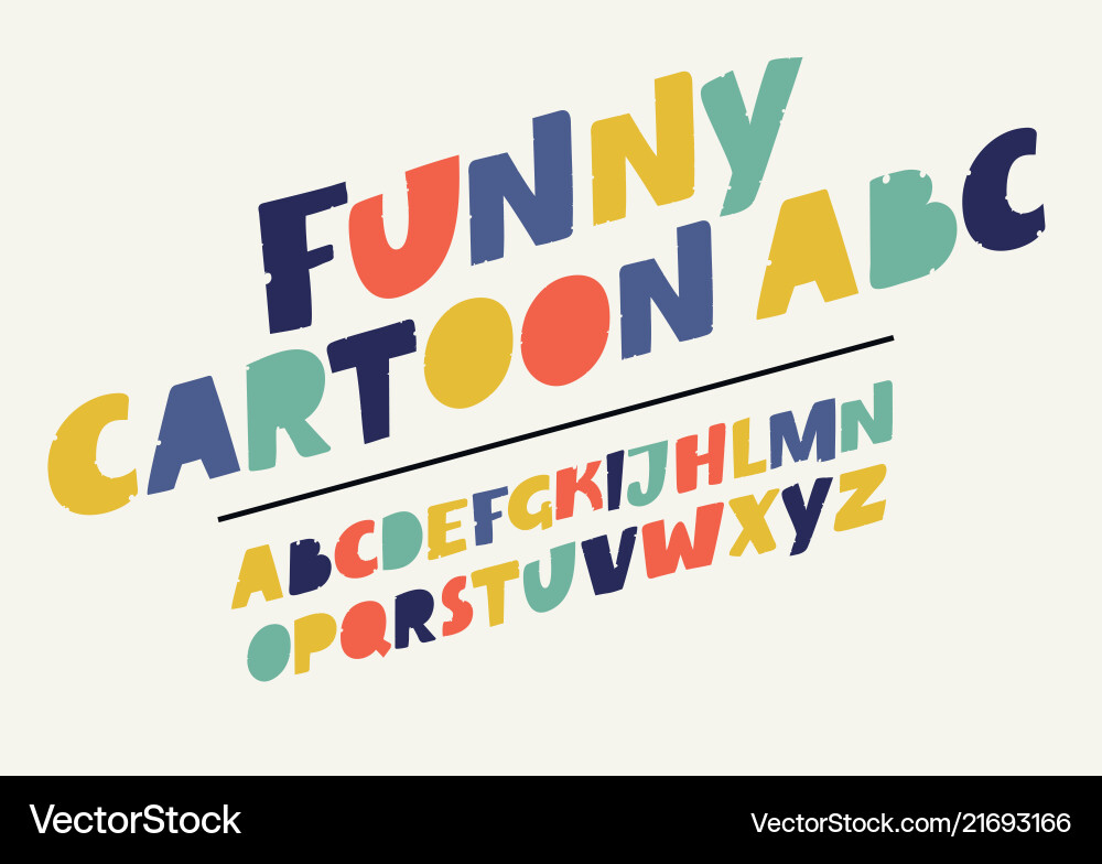 Modern playful font and alphabet Royalty Free Vector Image