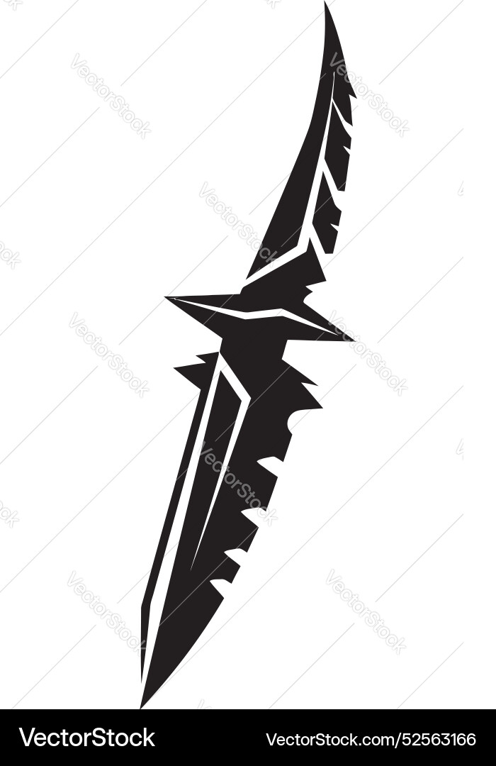 Noir nightfall stylish abstract knife symbol Vector Image