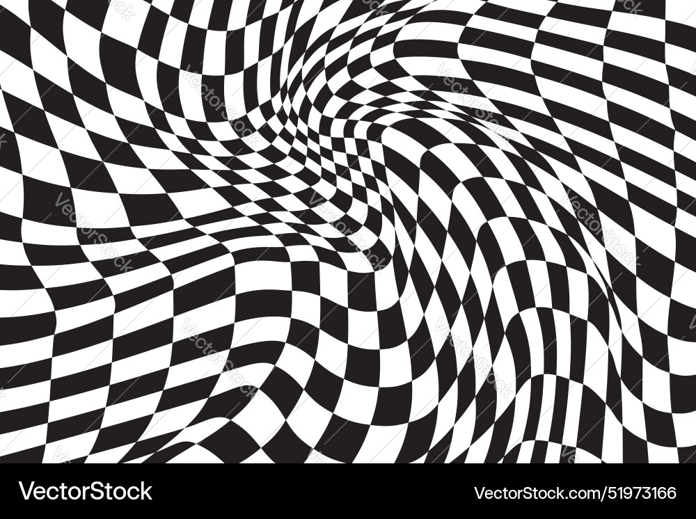 Retro distorted checkered background Royalty Free Vector