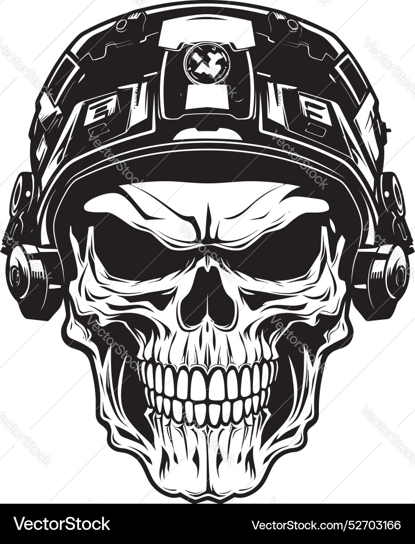 Skull blitzkrieg brigade army insignia Royalty Free Vector