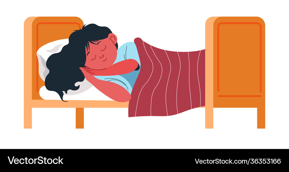 Small child sleeping in bed napping kid at home Vector Image