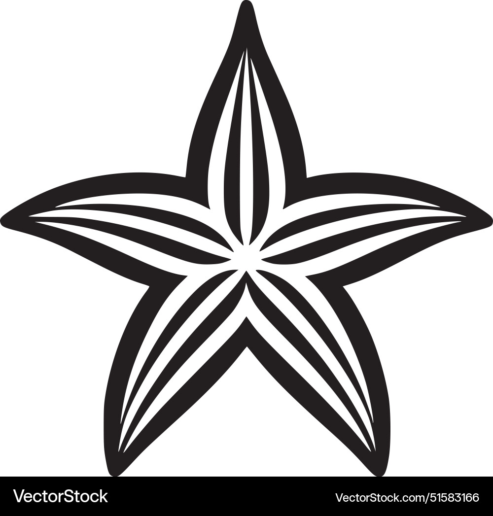 Starfish - minimalist and simple silhouette Vector Image