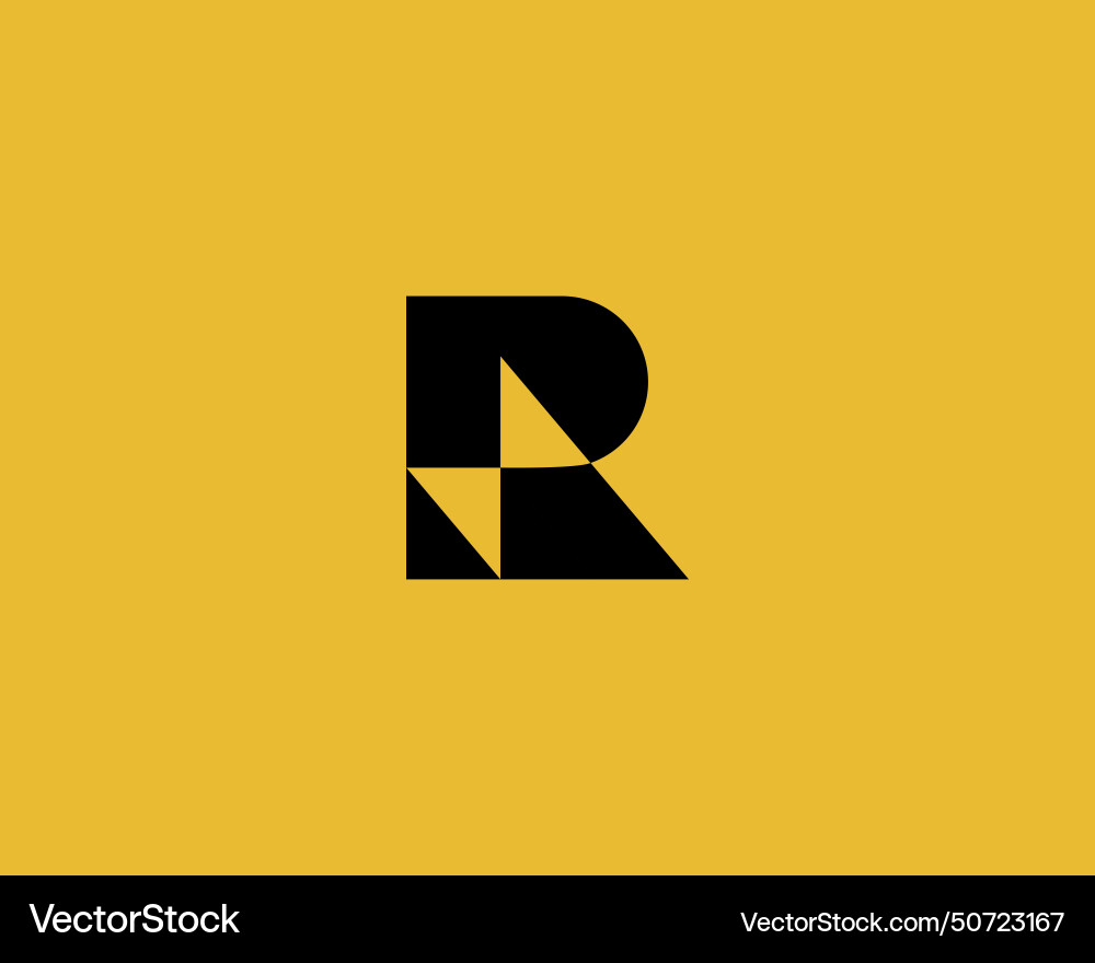 A letter r from abstract geometric shapes Vector Image