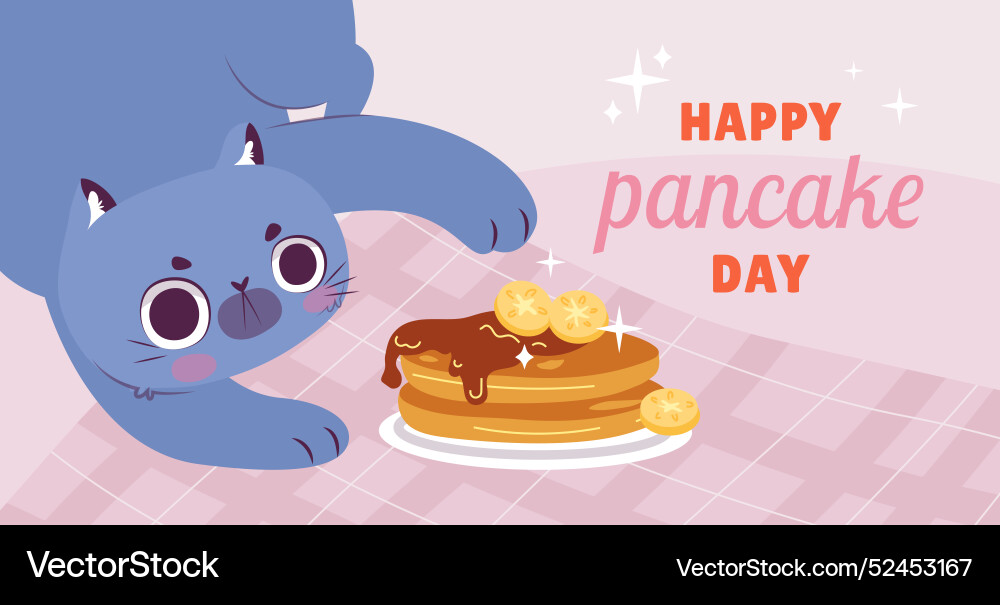 Flat pancake day social media post template Vector Image