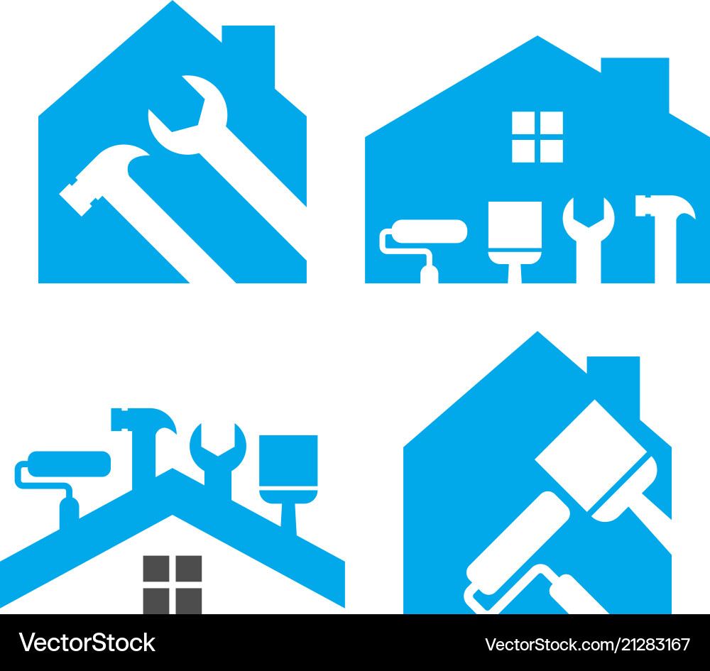 Home maintenance logo design template Royalty Free Vector