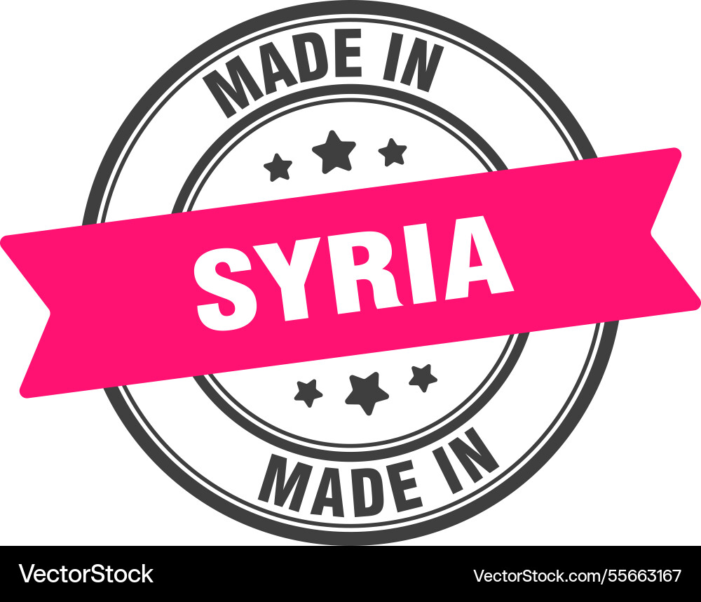 Made in syria round sign stamp Royalty Free Vector Image