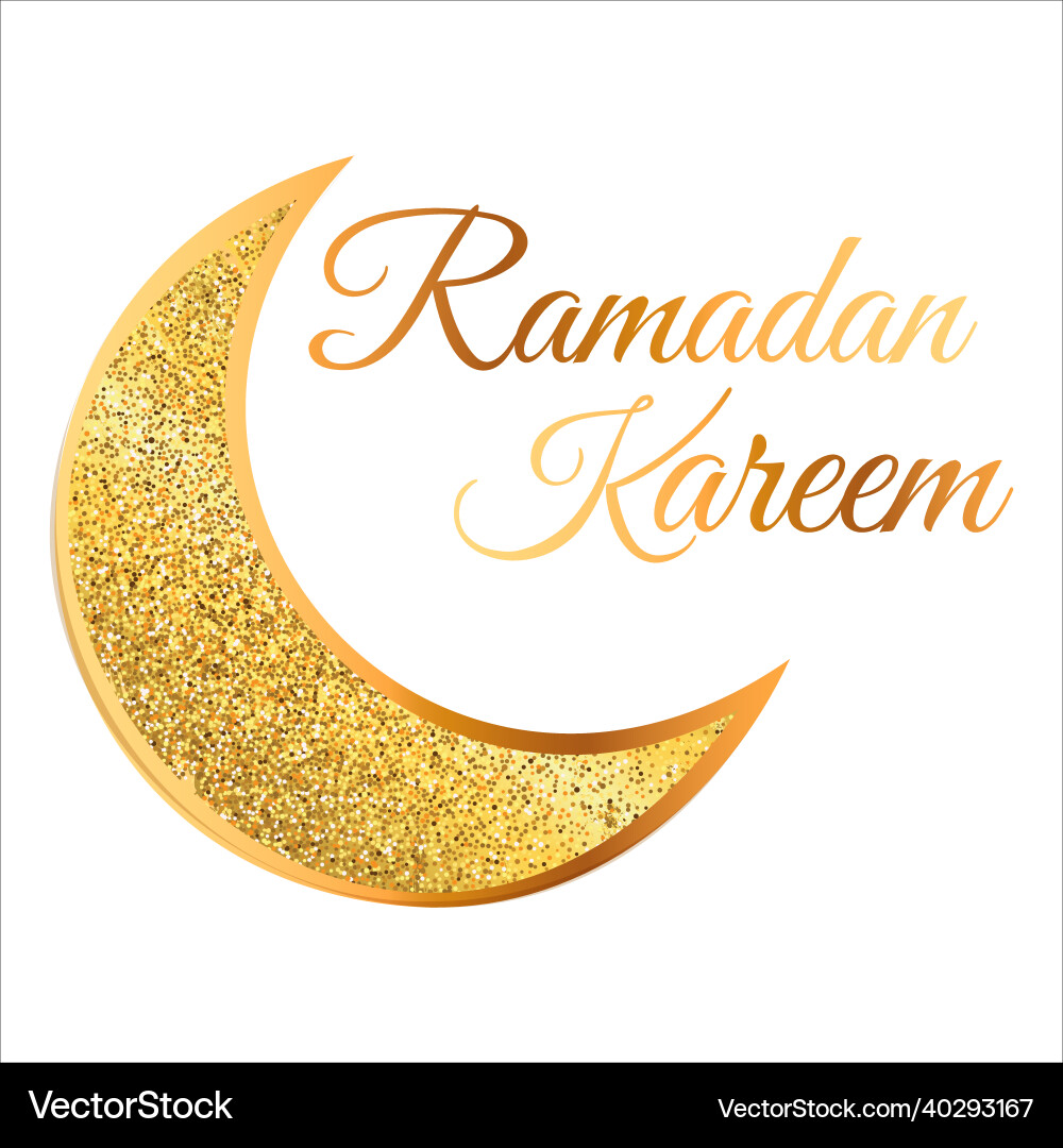 Ramadan kareem gold moon islamic geometric Vector Image