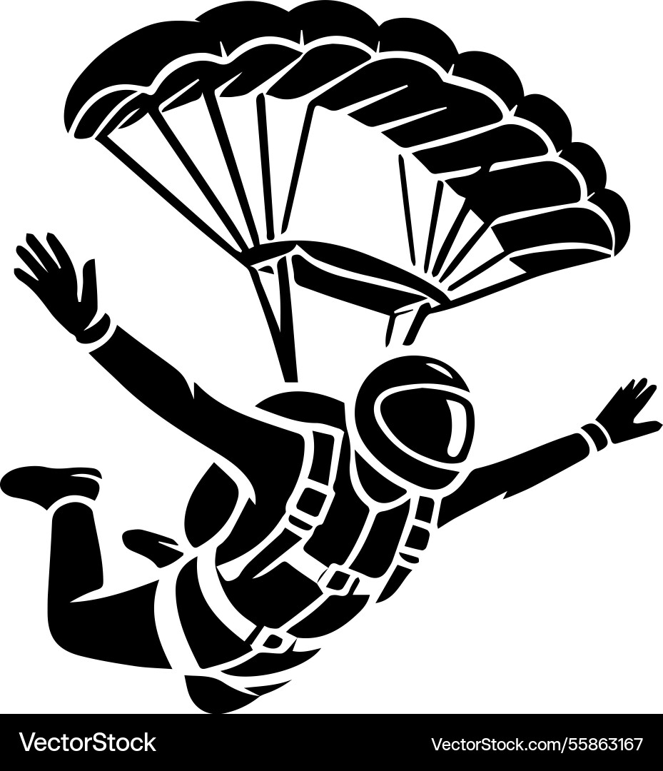 Simple icon of a skydiving logo design Royalty Free Vector