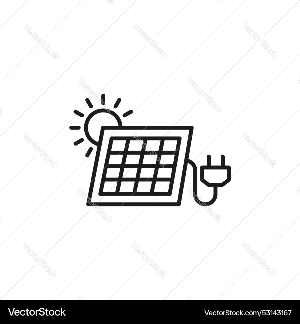 Solar panel icon symbol on white background Vector Image