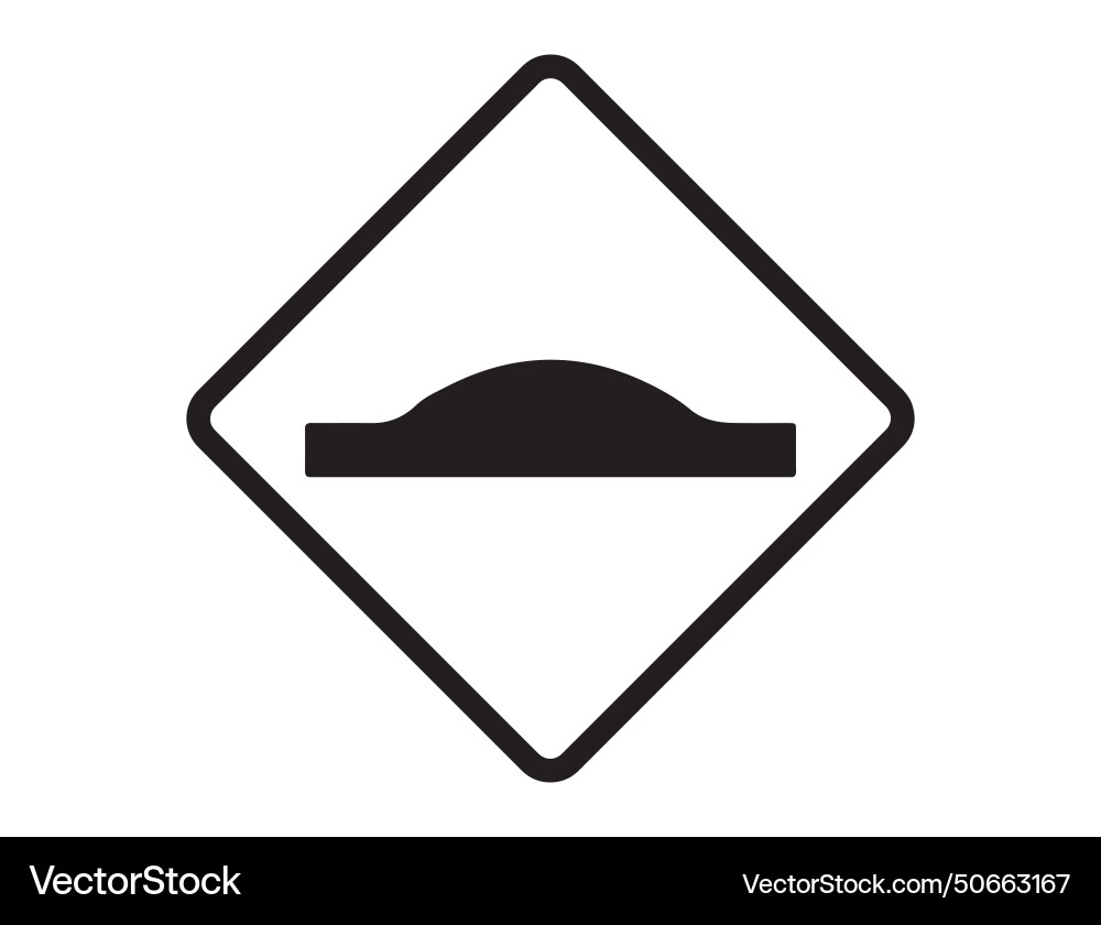 Speed hump road sign silhouette – Royalty-Free Vector | VectorStock
