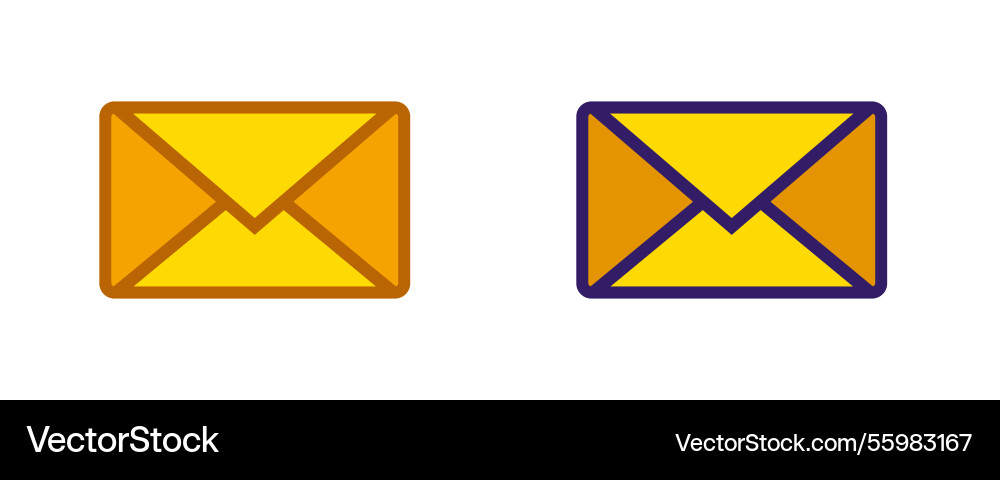 Two colorful envelopes with different borders Vector Image