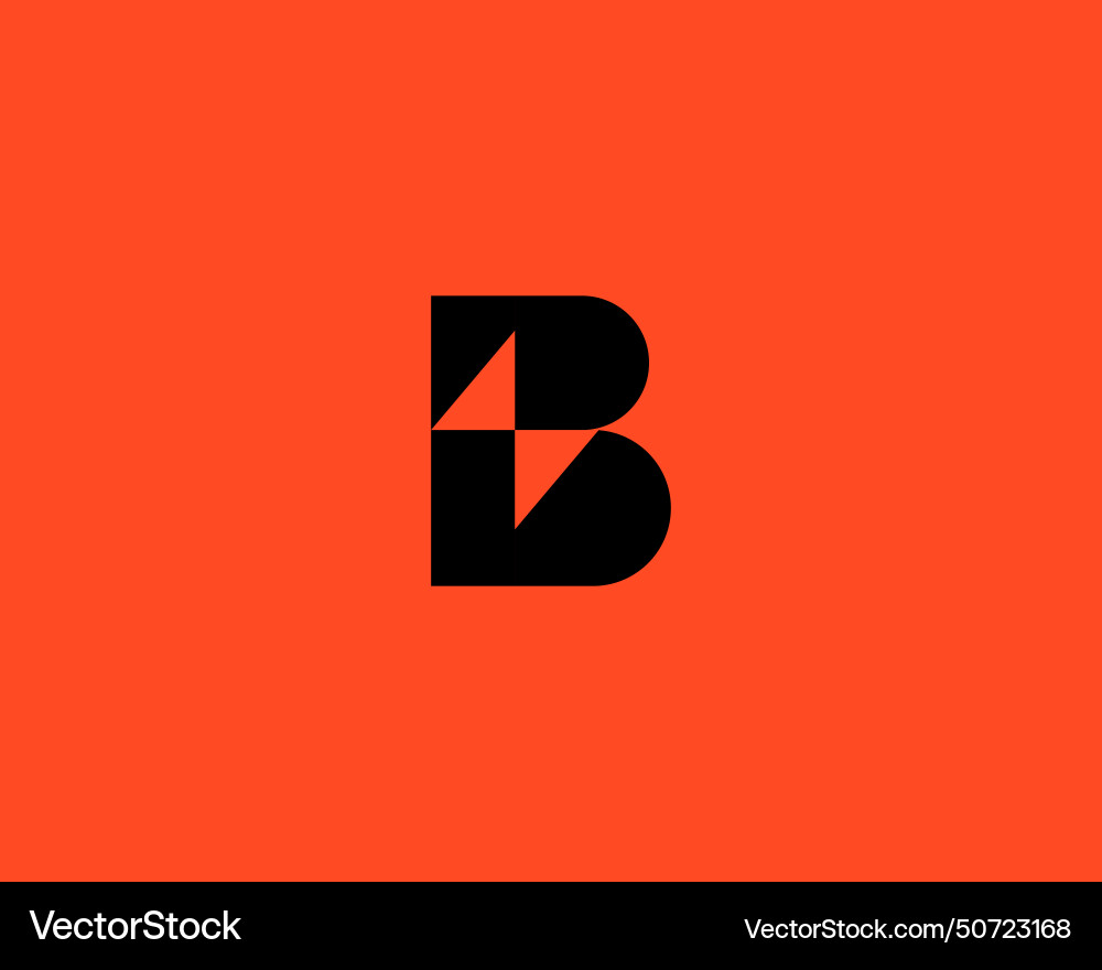 A letter b from abstract geometric shapes Vector Image