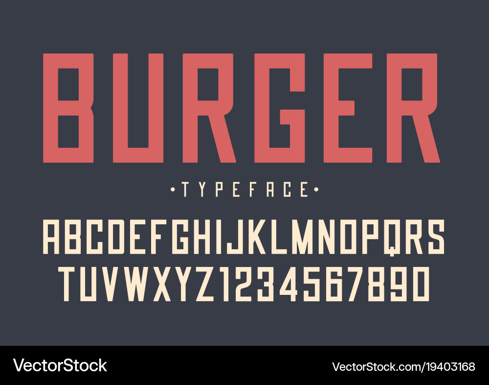 Burger retro regular font design alphabet Vector Image