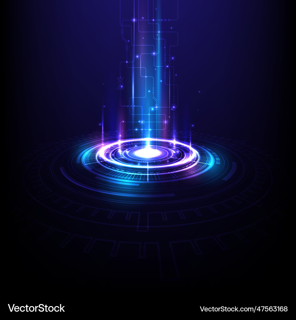 Circle digital network ring energy Royalty Free Vector Image