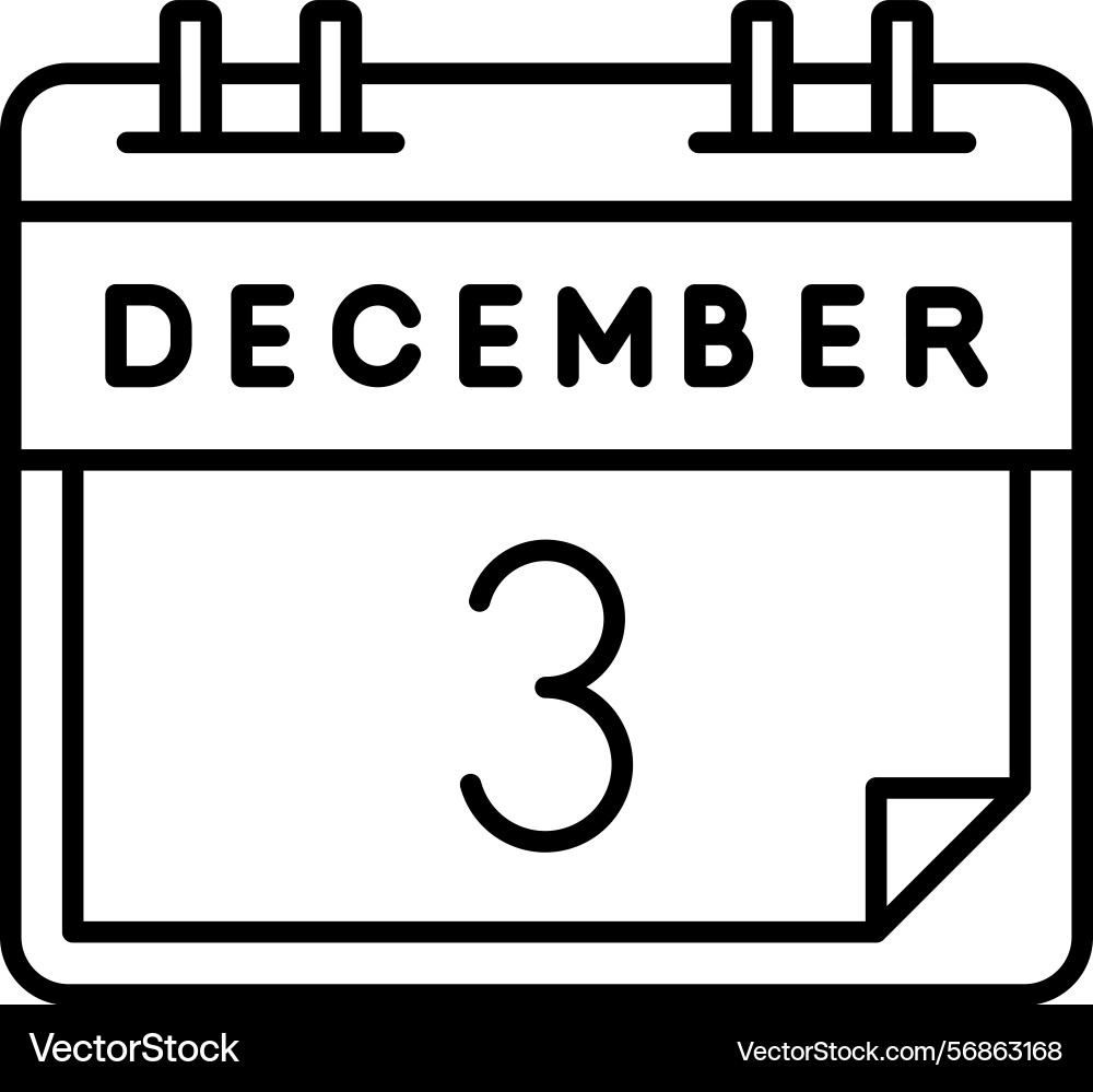 December 3 icon Royalty Free Vector Image - VectorStock