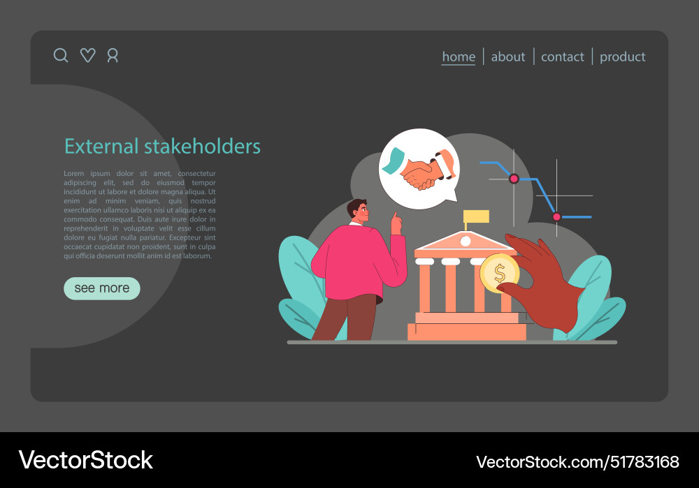 External stakeholders concept representation Vector Image