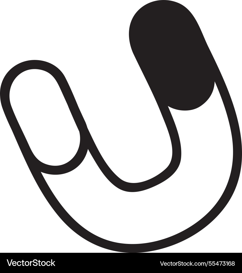 Horseshoe magnet attracting metal objects Vector Image