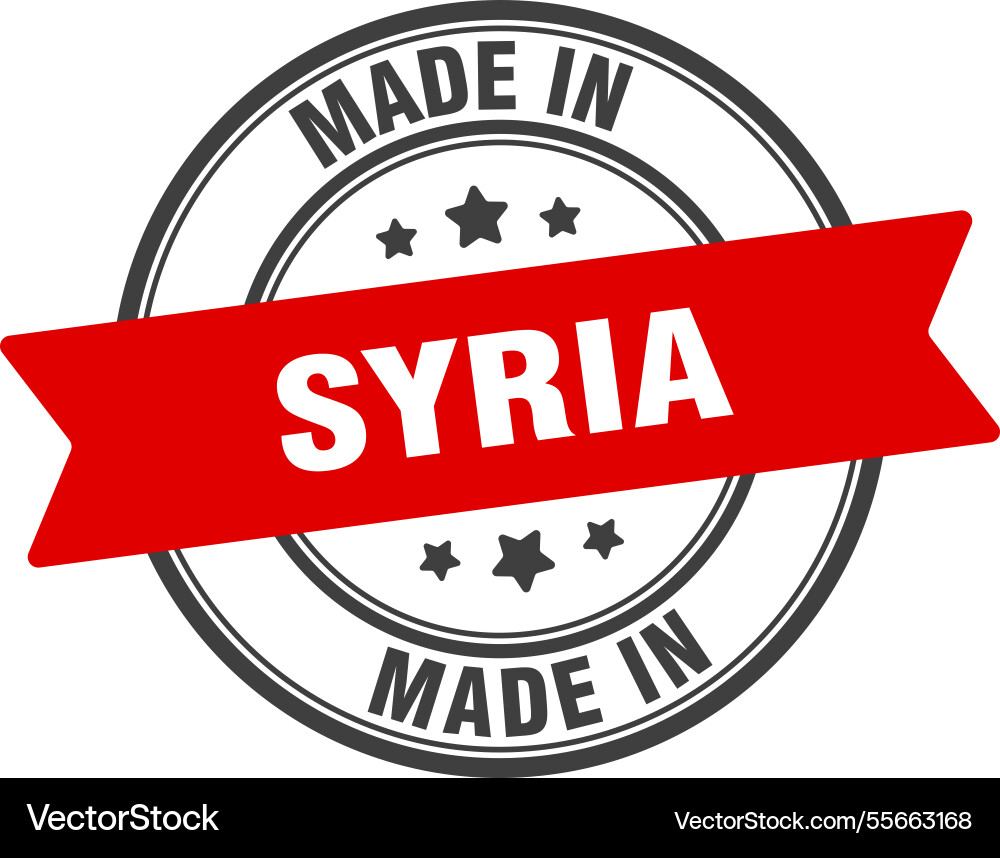 Made in syria round sign stamp Royalty Free Vector Image