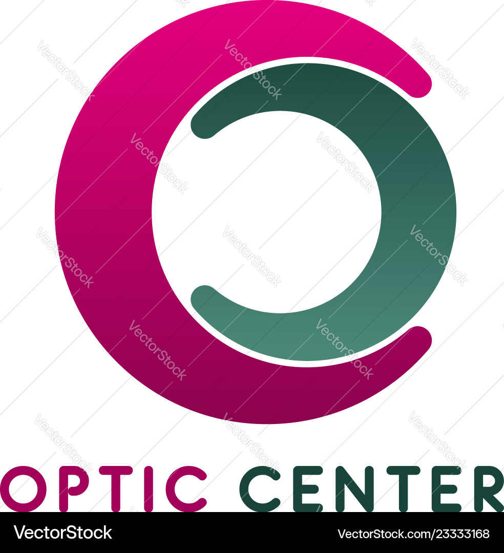 Optic center badge Royalty Free Vector Image - VectorStock