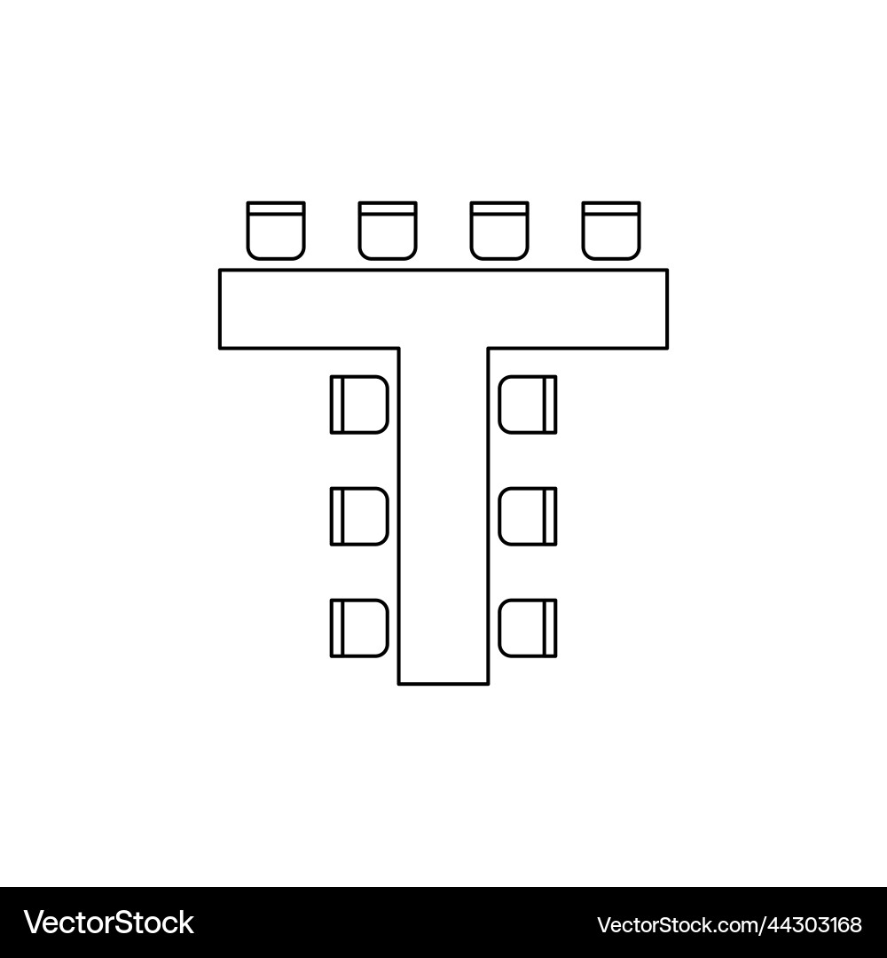 Plan shape t for arranging seats and tables Vector Image