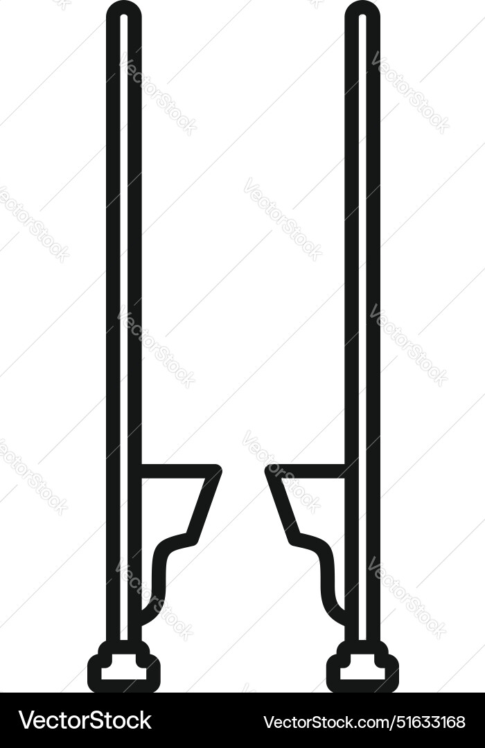 Simple linear icon of circus stilts isolated Vector Image