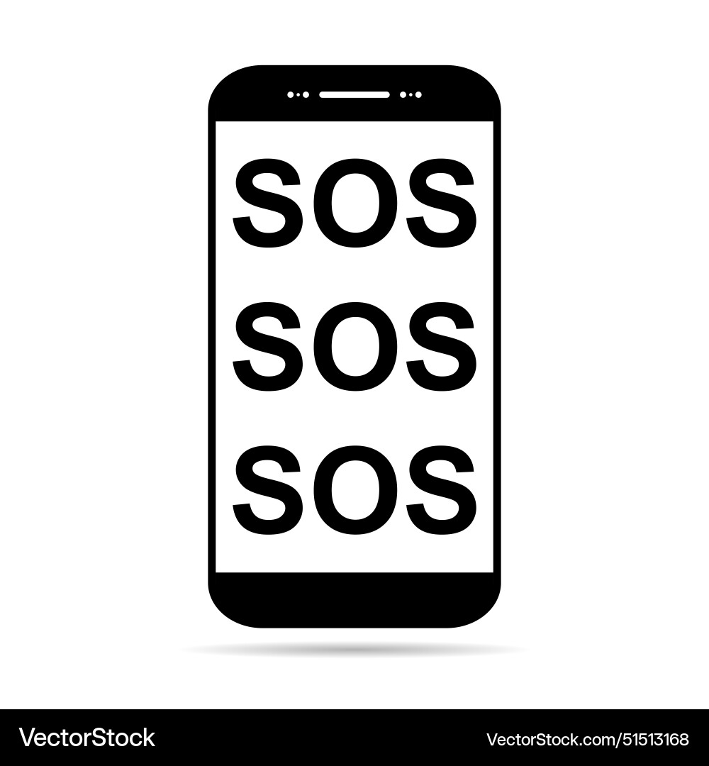 Sos help shadow icon safety support alert design Vector Image