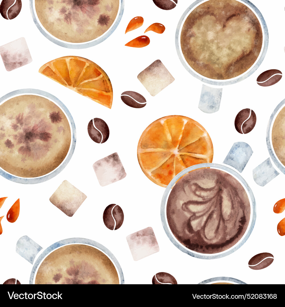 Watercolor hand drawn seamless pattern Royalty Free Vector