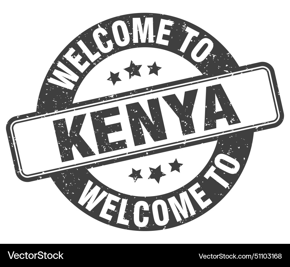 Welcome to kenya stamp round sign Royalty Free Vector Image