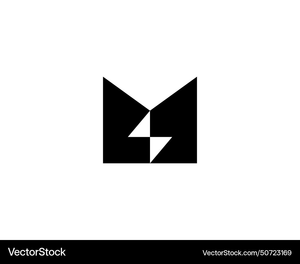 A letter m from abstract geometric shapes Vector Image