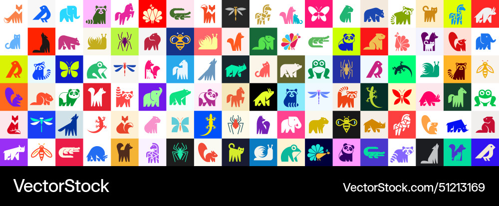 Animals logos collection Royalty Free Vector Image
