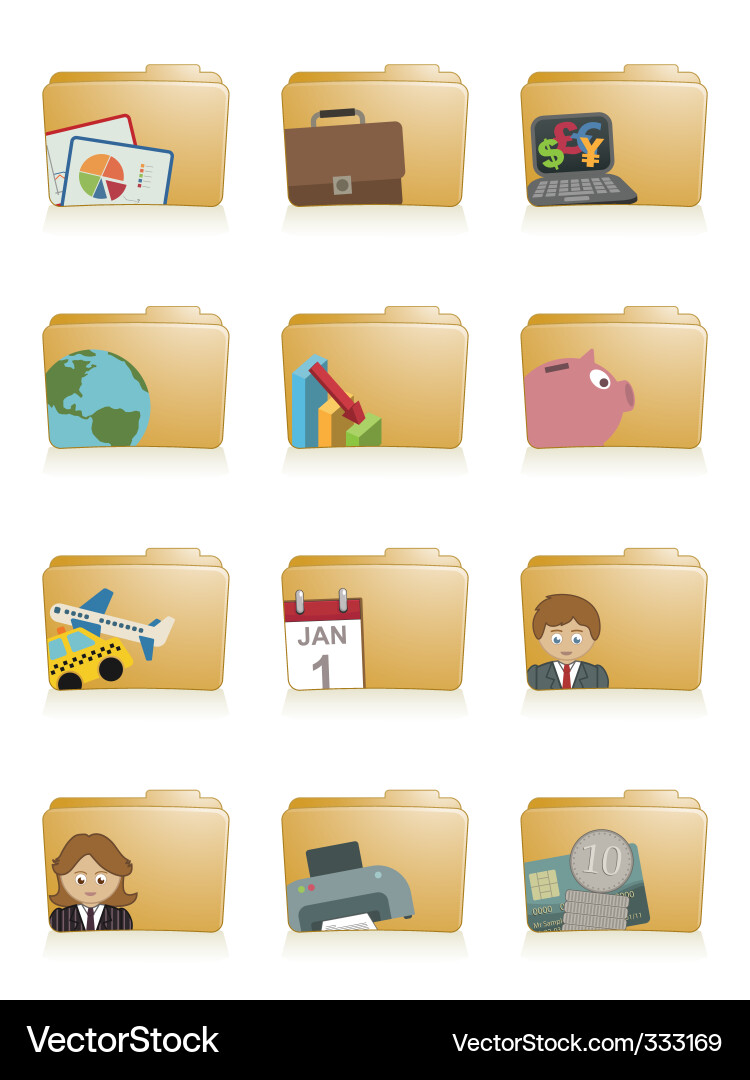 Business folders Royalty Free Vector Image - VectorStock