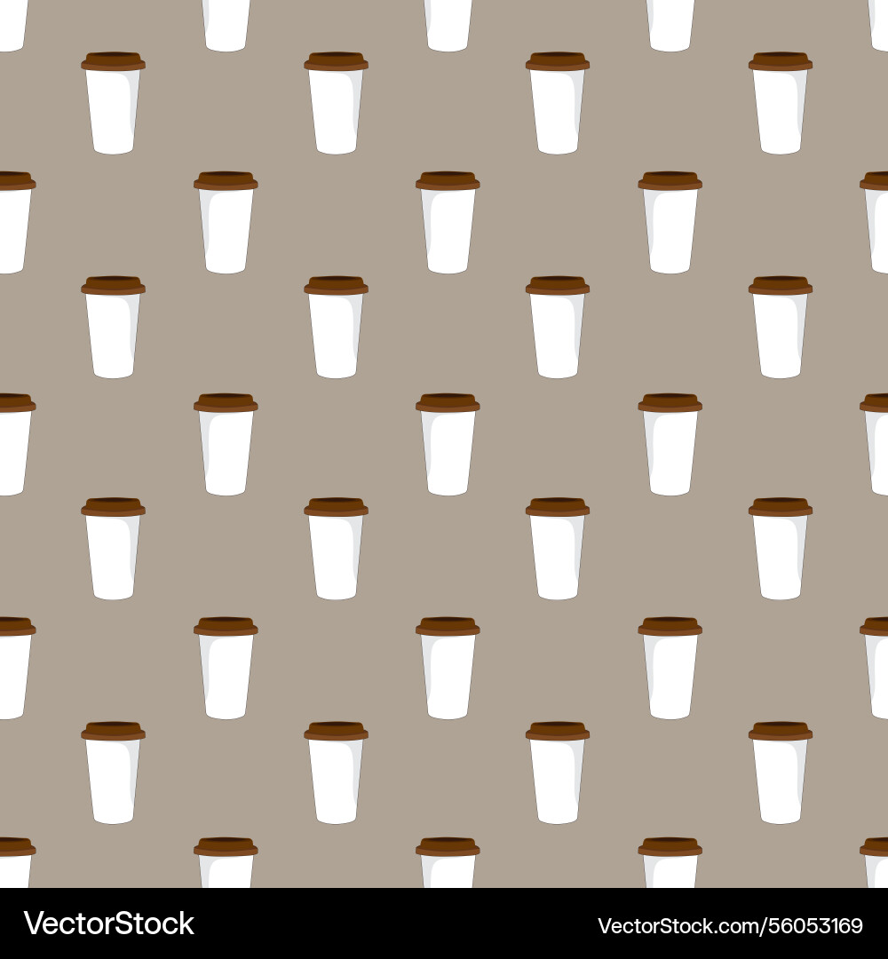 Cartoon coffee cup seamless pattern simple design Vector Image