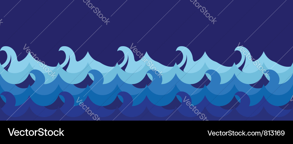 Cartoon seamless waves Royalty Free Vector Image