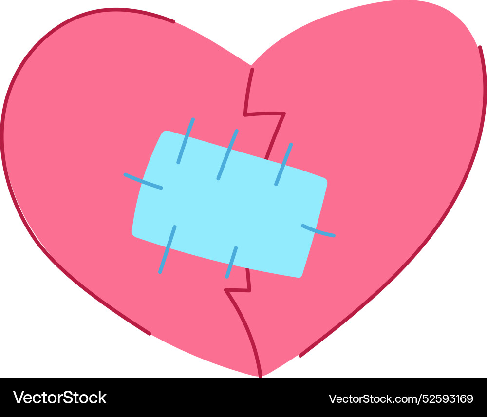 Divorce heart broken cartoon Royalty Free Vector Image